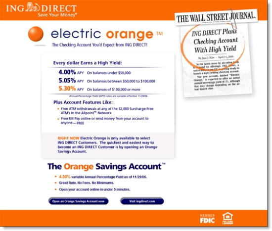 ING Direct's Electric Orange Launched to General Public - Finovate